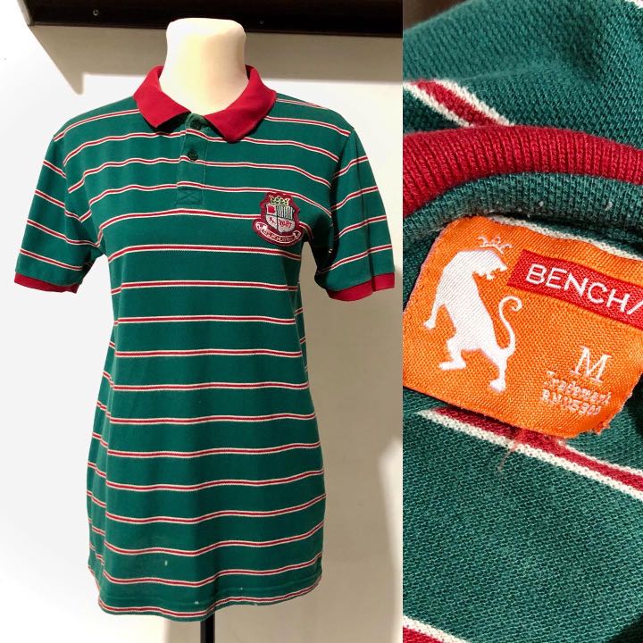 Bench Green Stripes Polo Shirt, Men's Fashion, Tops & Sets, Tshirts ...