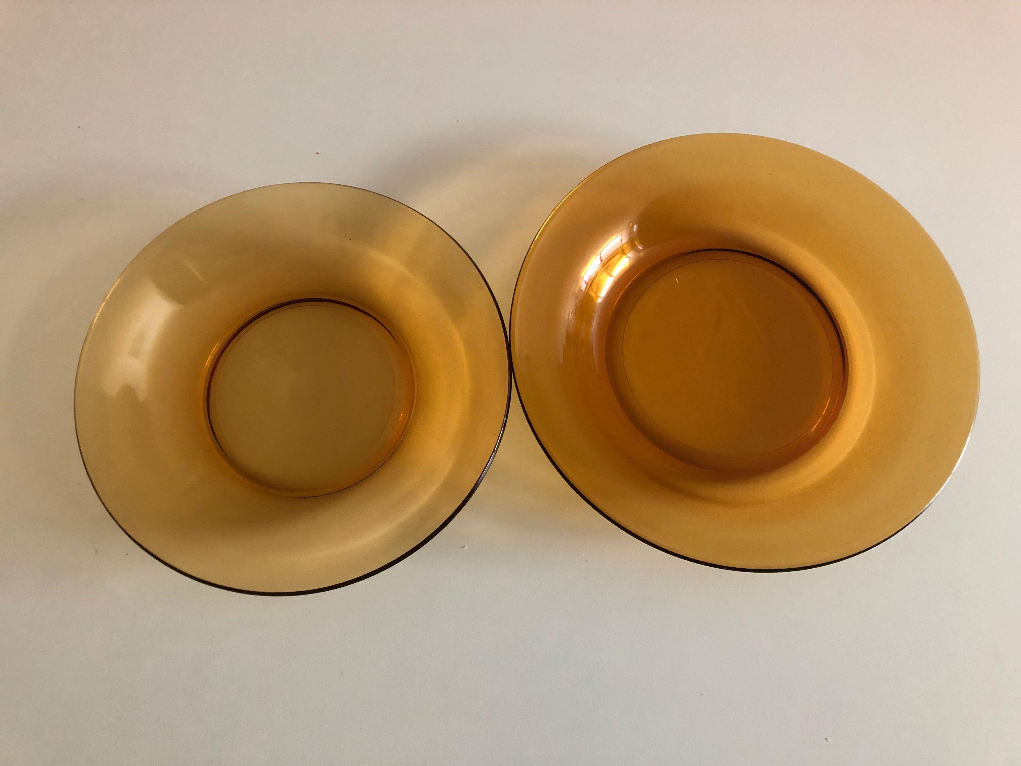 Brown glass plate set, Furniture & Home Living, Kitchenware & Tableware ...