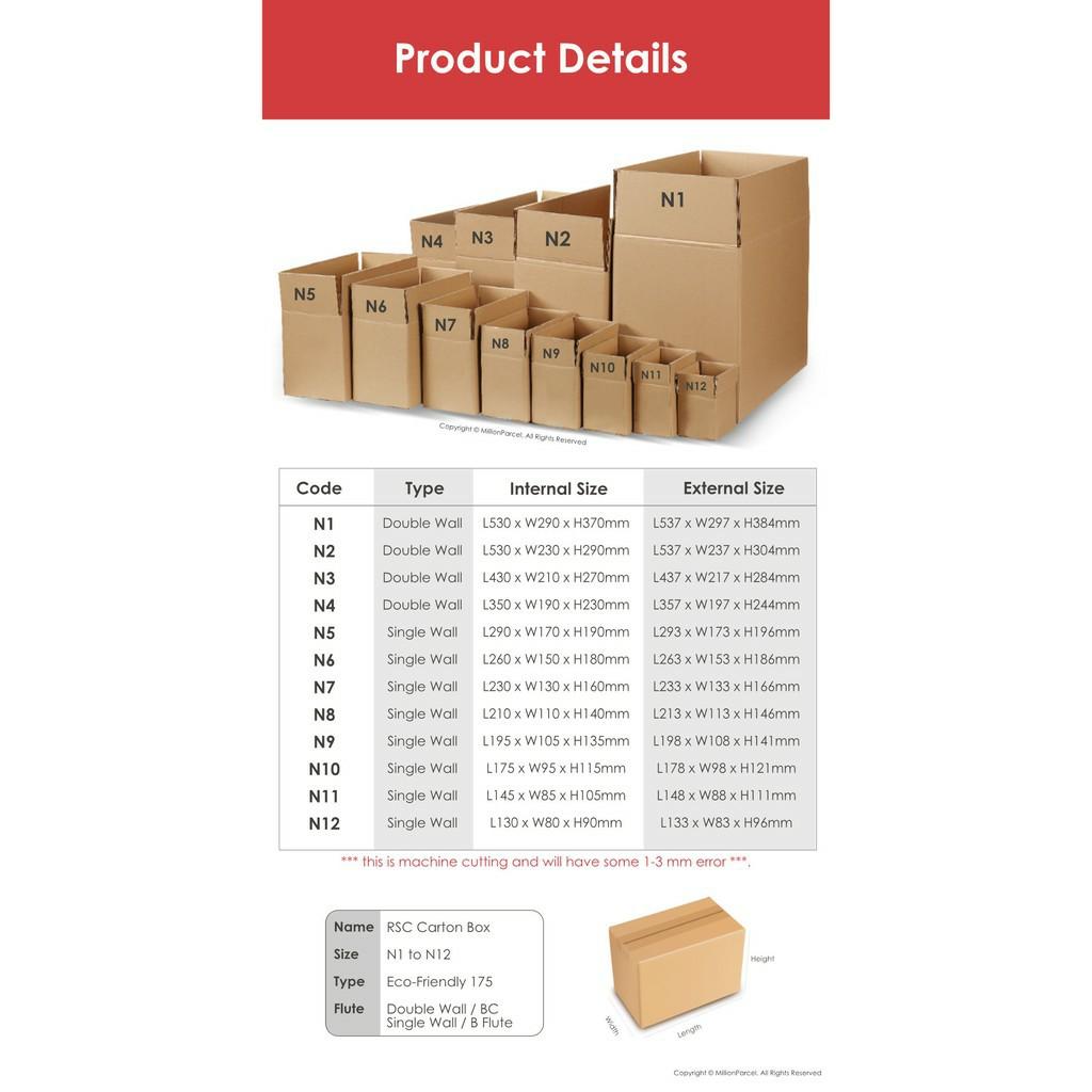 Carton Box Size N7 from MillionParcel - 8 pcs, Furniture & Home Living ...