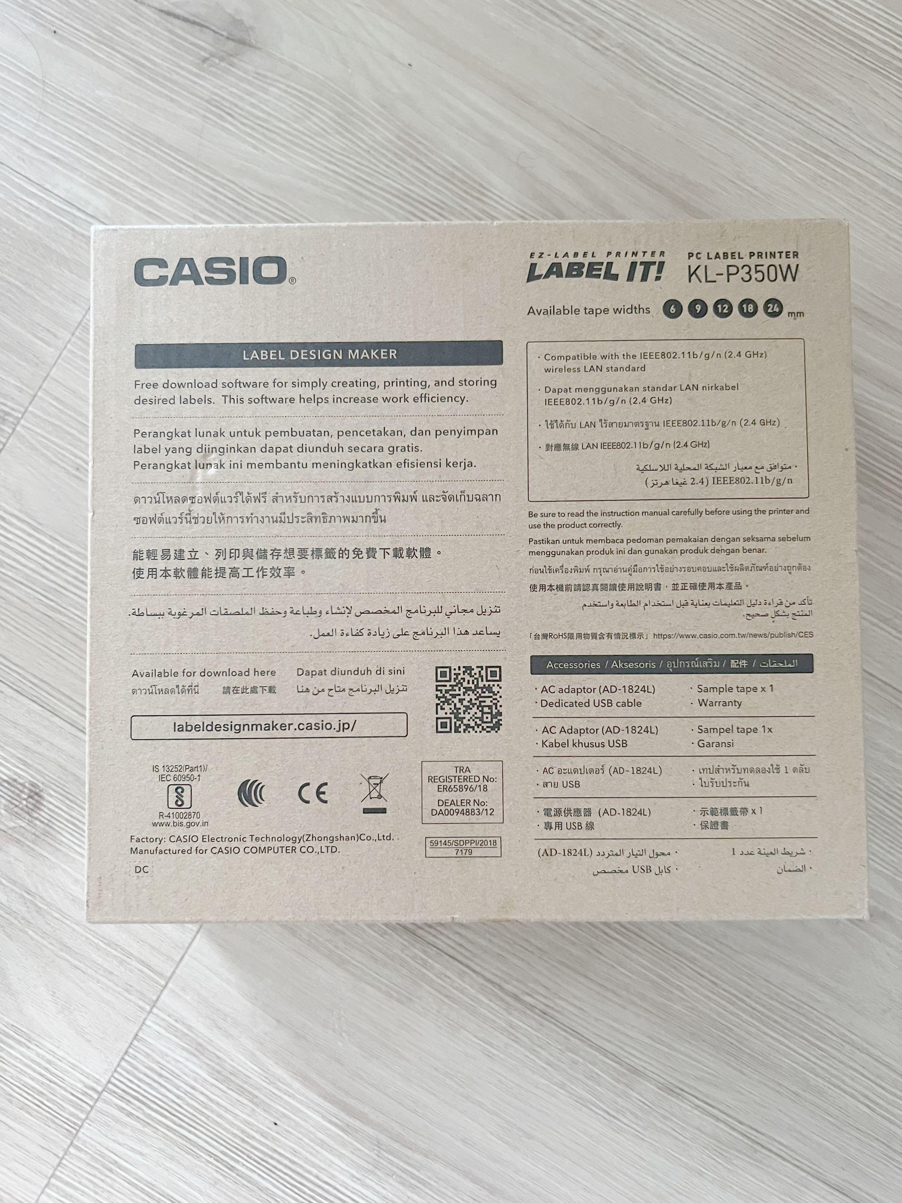 Casio KL-P350W PC Label Printer, Computers & Tech, Printers, Scanners & Copiers on Carousell