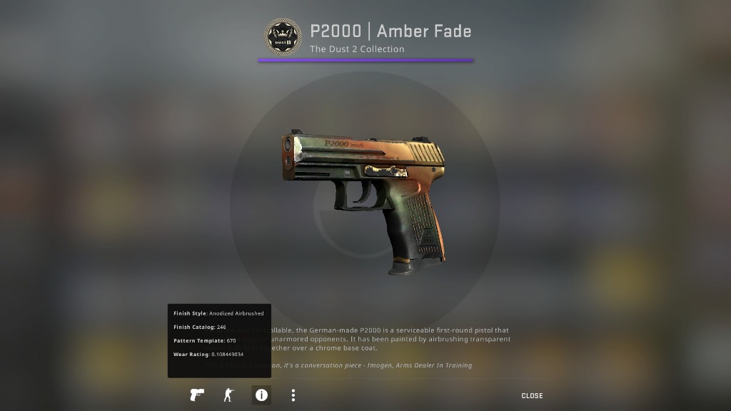 CSGO P2000 Amber Fade (Minimal Wear), Video Gaming, Gaming Accessories ...