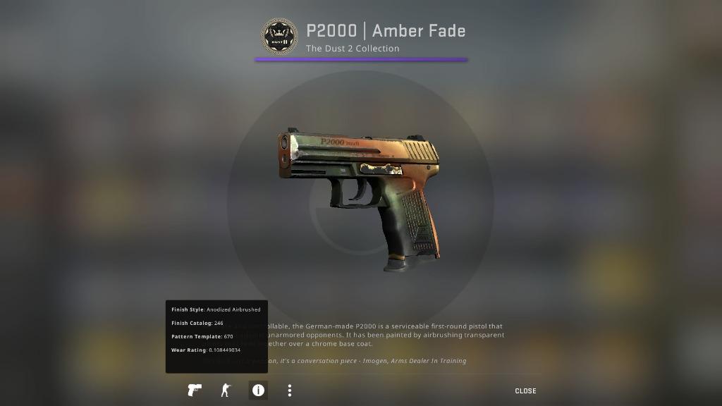 CSGO P2000 Amber Fade (Minimal Wear), Video Gaming, Gaming Accessories, In-Game Products on ...