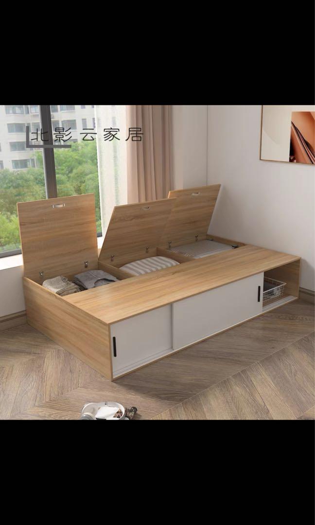 Custom Storage Bed Frame, Furniture & Home Living, Furniture, Bed ...