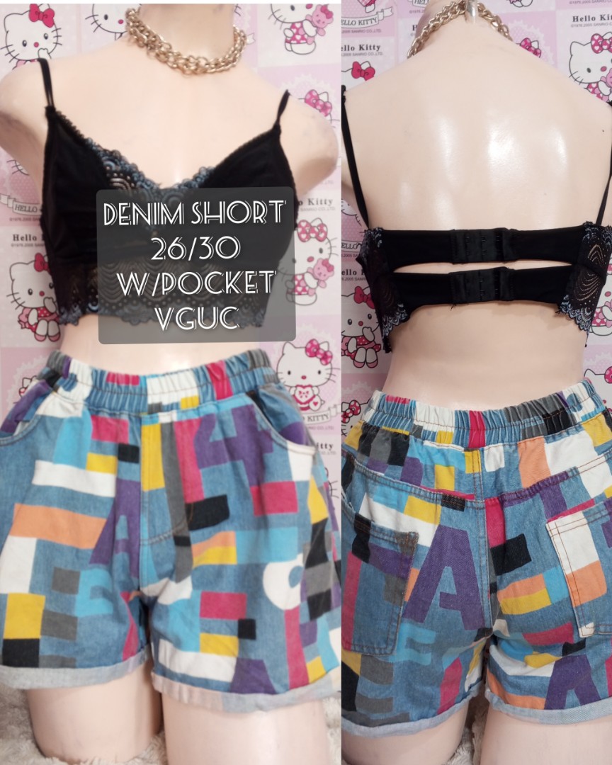 Denim garter short, Women's Fashion, Bottoms, Shorts on Carousell