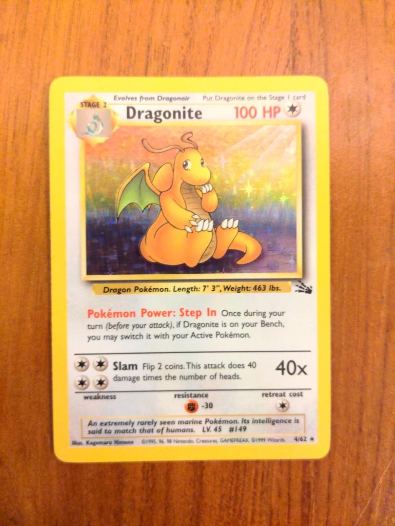 Dragonite Holographic 4/62 Base Set Pokémon Cards, Hobbies & Toys, Toys ...