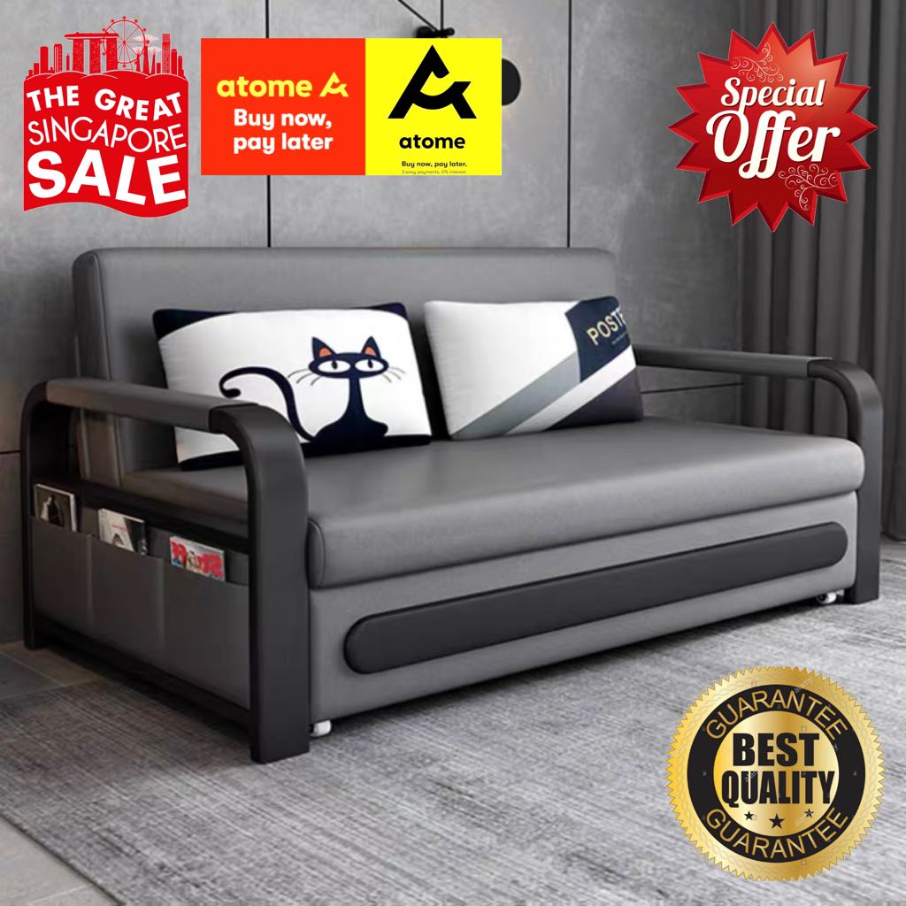 Sofa Bed Single Size/ Length 110cm Evans Multi-Functional Sofa Bed With Storage Compartment ...