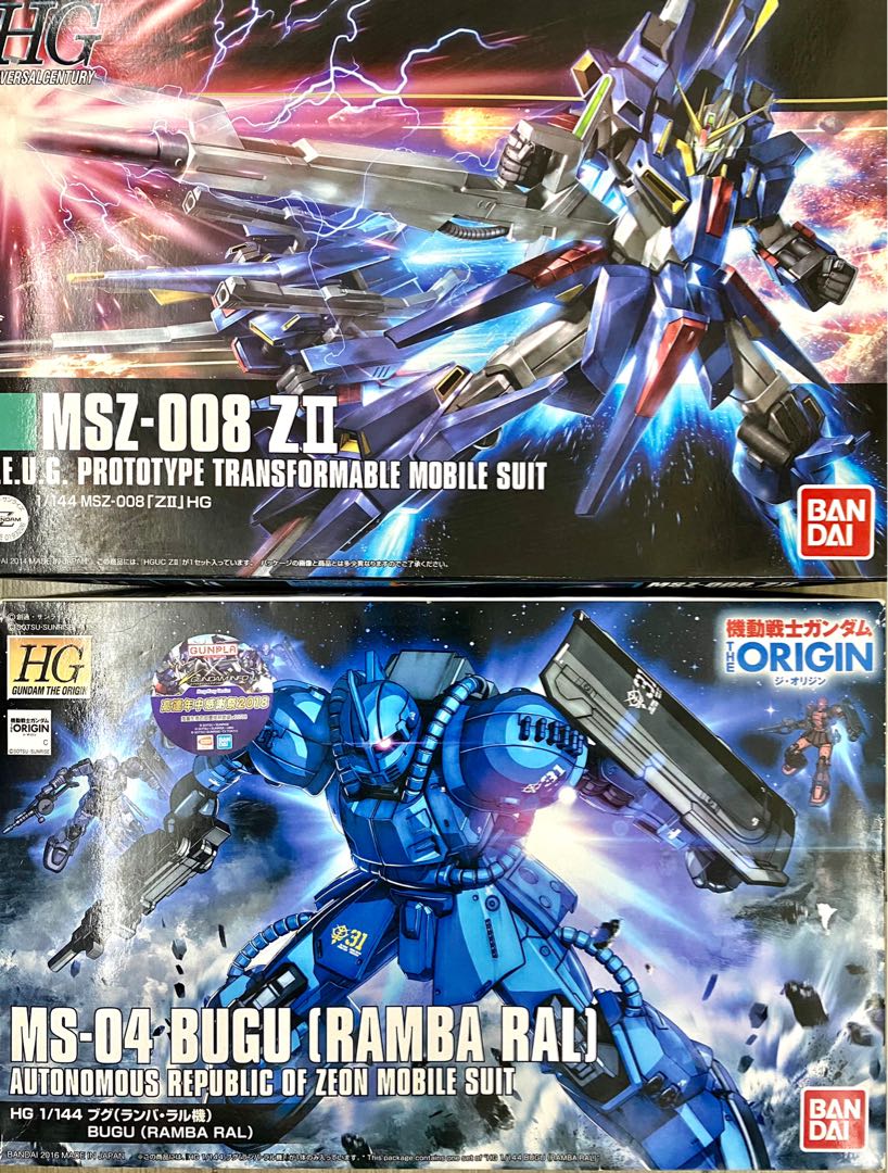 HG 1/144 兩盒 1:144 MSZ-008 ZII Z Gundam Bugu Ramba Ral Origin Build Fighter LBB Legend BB 高達模型元祖 ...