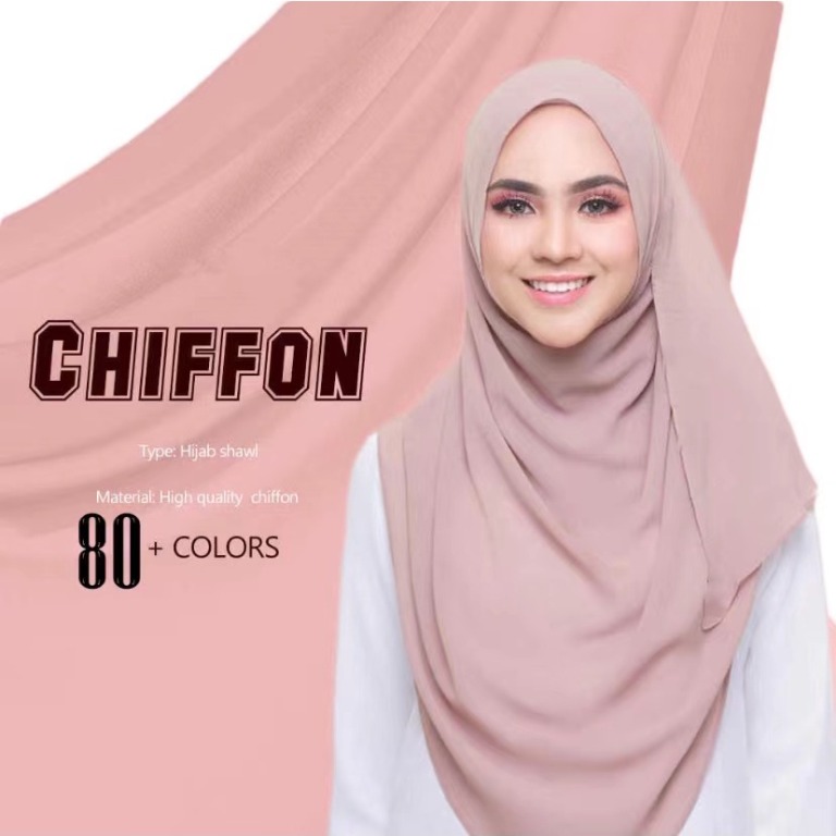 High Quality Bubble Chiffon Plain Shawl /Tudung Muslim Head Scarf ...