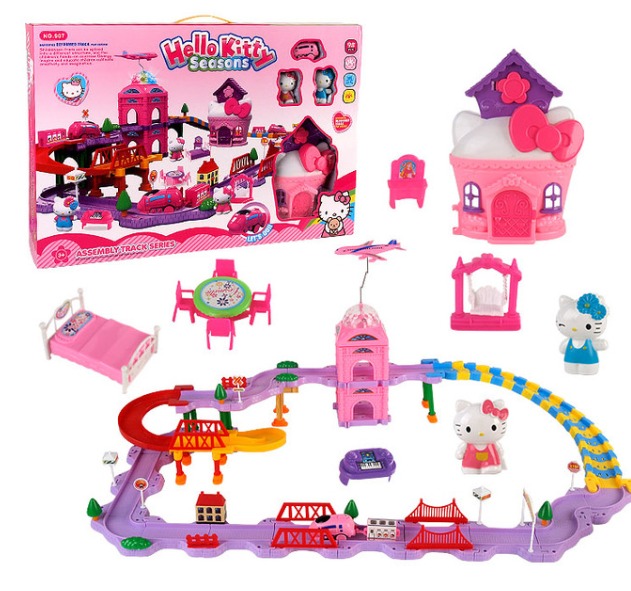 HK cartoon kitty cat Race truck vehicle series toys with lights and ...