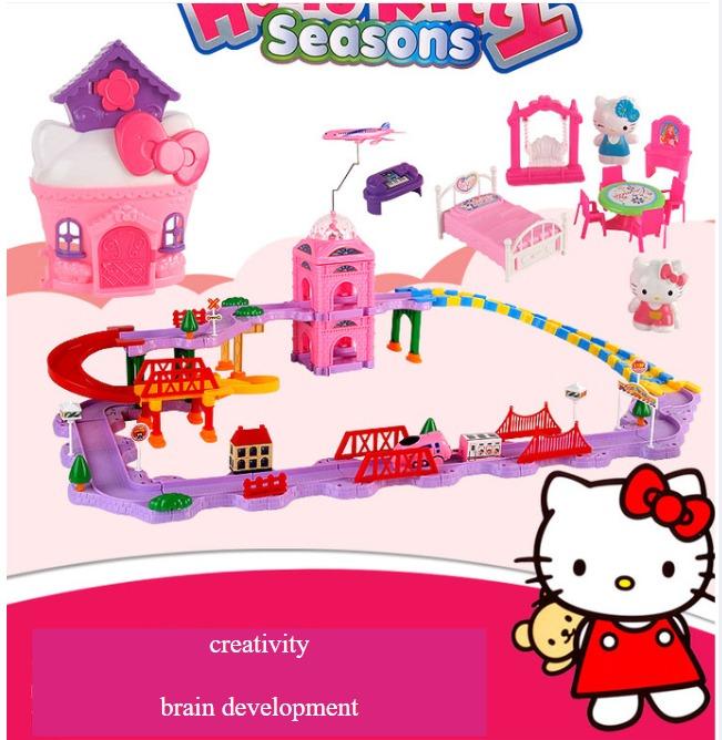 HK cartoon kitty cat Race truck vehicle series toys with lights and ...