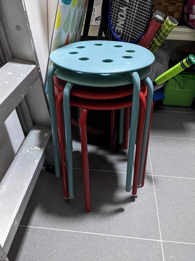 Ikea stackable plastic stools, Furniture & Home Living, Furniture ...
