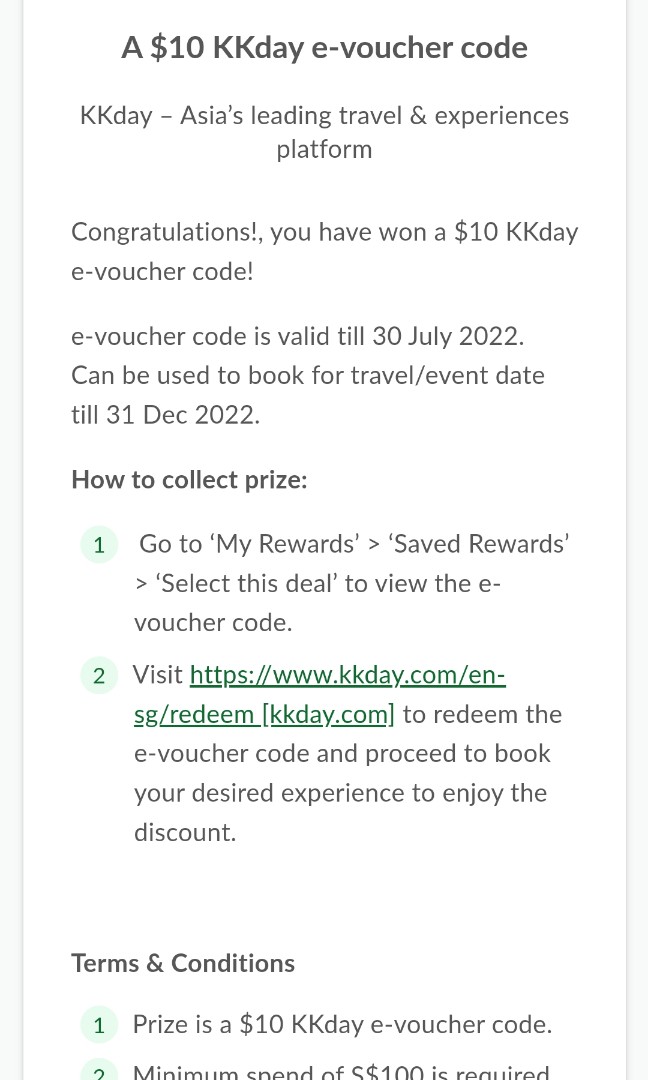 KKDay $10 E-Voucher, Everything Else on Carousell