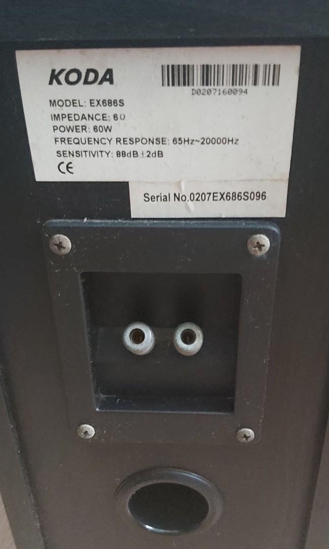 Koda 2-way bass reflex hifi stereo speakers system, Audio, Soundbars ...