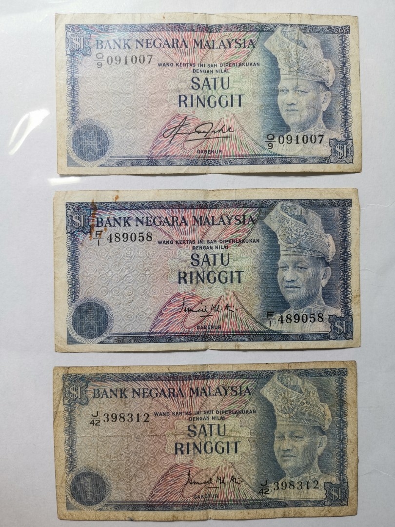 Old Malaysian Ringgit RM$1 Paper Bank notes, Hobbies & Toys ...