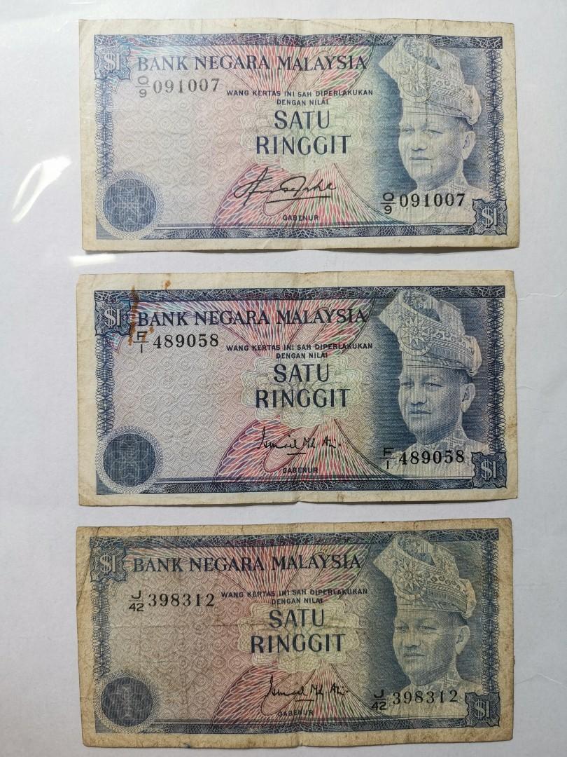 Old Malaysian Ringgit RM$1 Paper Bank notes, Hobbies & Toys ...