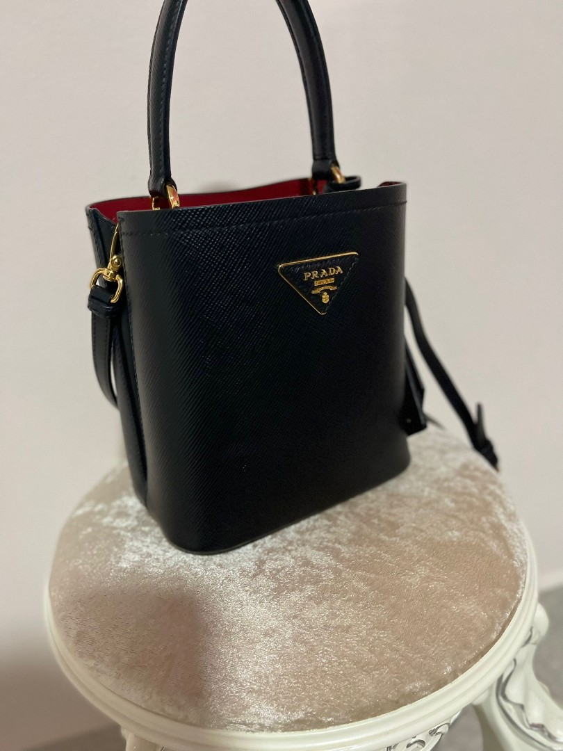 Prada Secchiello in Pelle Saffiano Black, Luxury, Bags & Wallets on ...