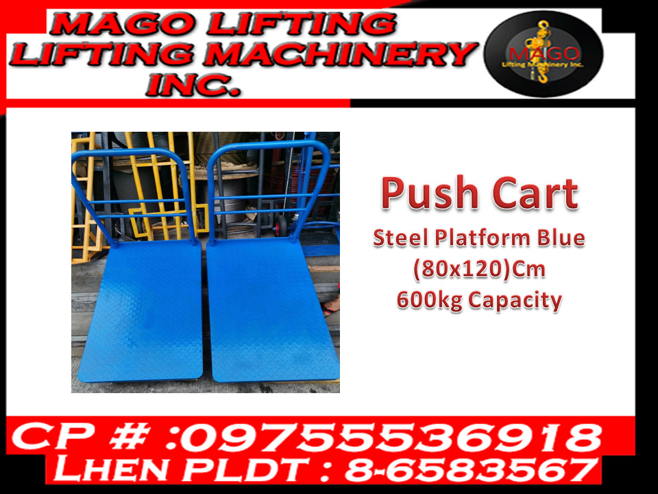 PUsh Cart Steel Platform Blue 600kg capacity(80x120)cm, Commercial ...