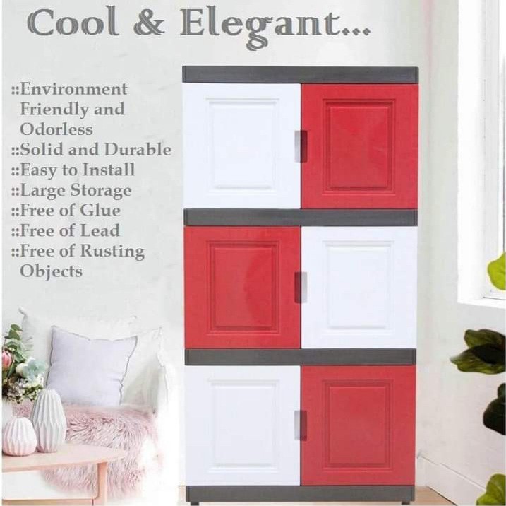 RAK KABINET PLASTIK 3 TINGKAT. 3 TIER DIY STORAGE PLASTIC CABINET ...