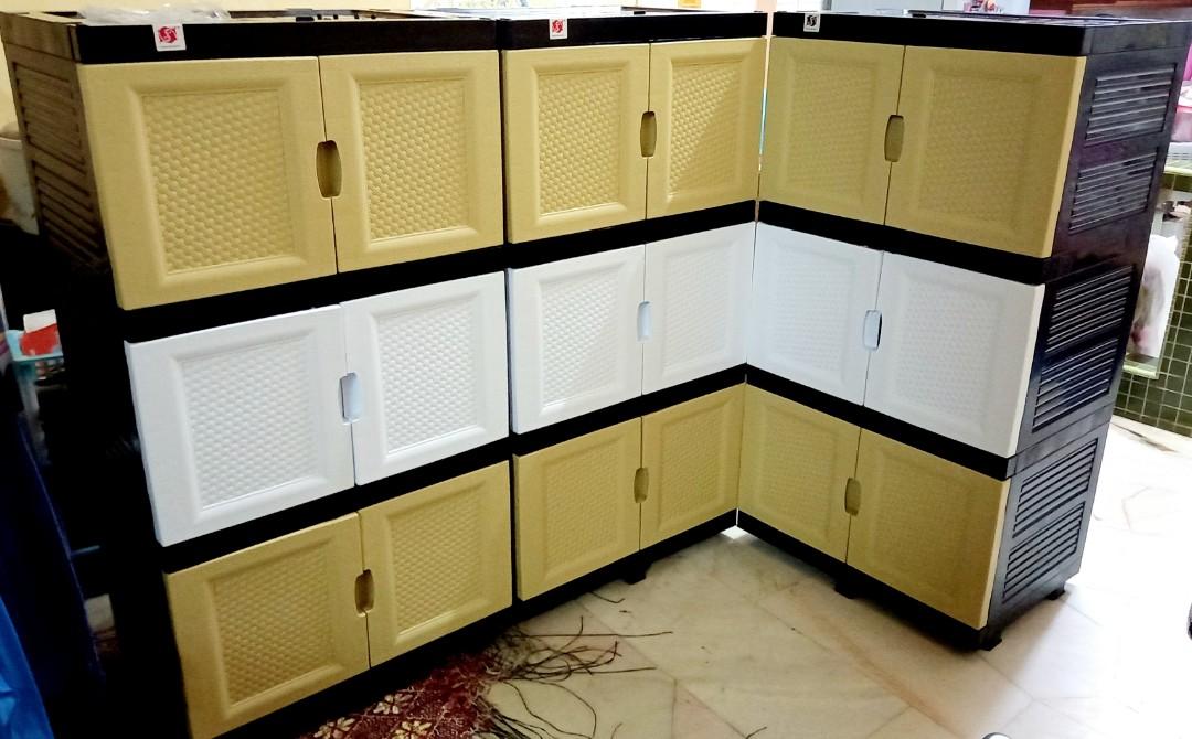 RAK KABINET PLASTIK 3 TINGKAT. 3 TIER DIY STORAGE PLASTIC CABINET ...