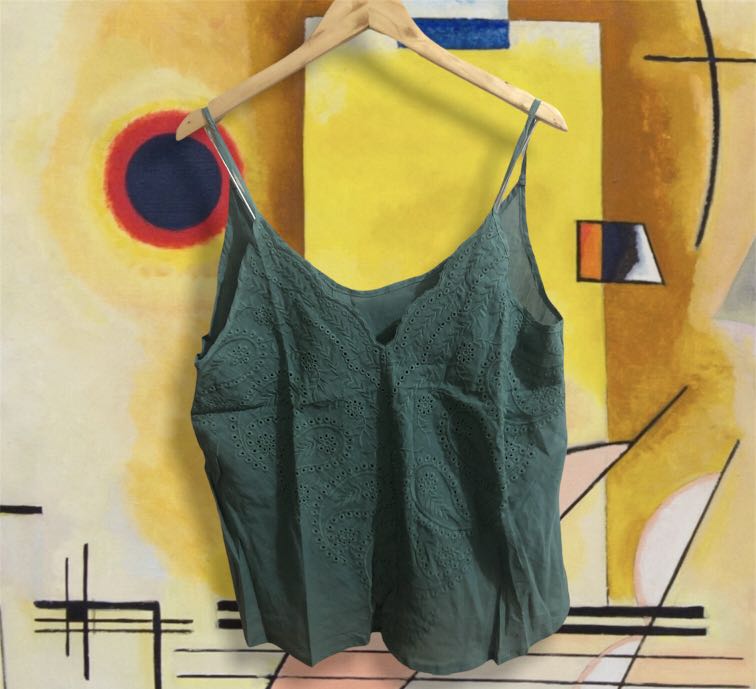 SHEIN Green Top, Women's Fashion, Tops, Sleeveless on Carousell