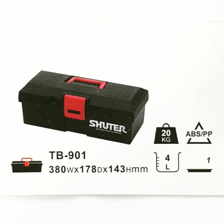 SHUTER TB901 Tool Box 15" with tray Made in Taiwan, Furniture & Home Living, Cleaning & Homecare ...