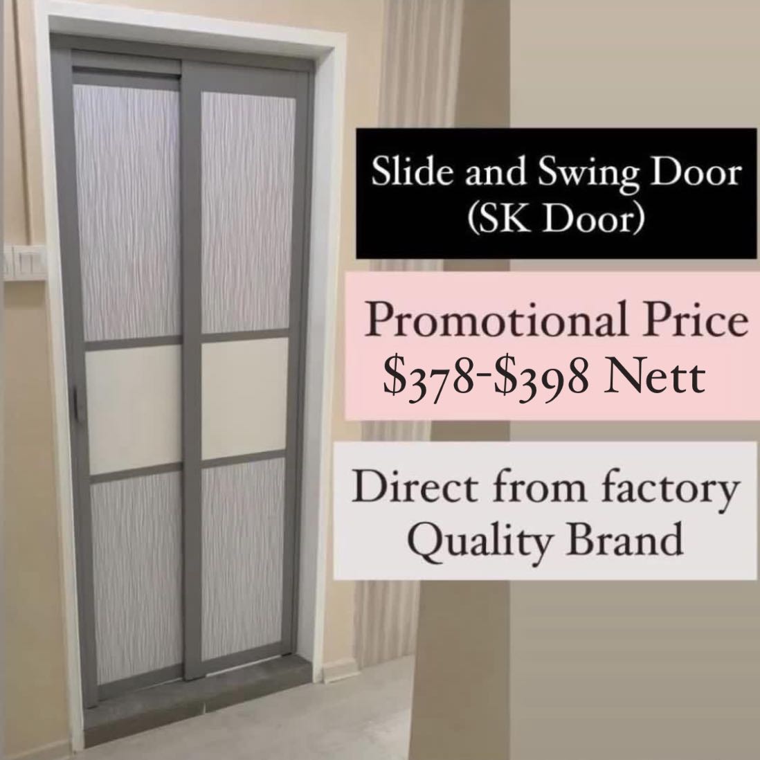 Slide and Swing Door (SK Door for toilet storeroom kitchen), Furniture ...