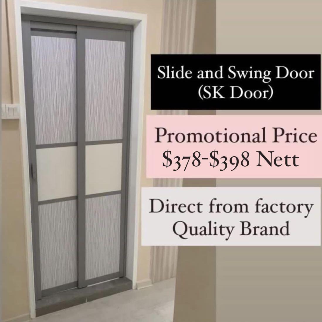 Slide and Swing Door (SK Door for toilet storeroom kitchen), Furniture ...