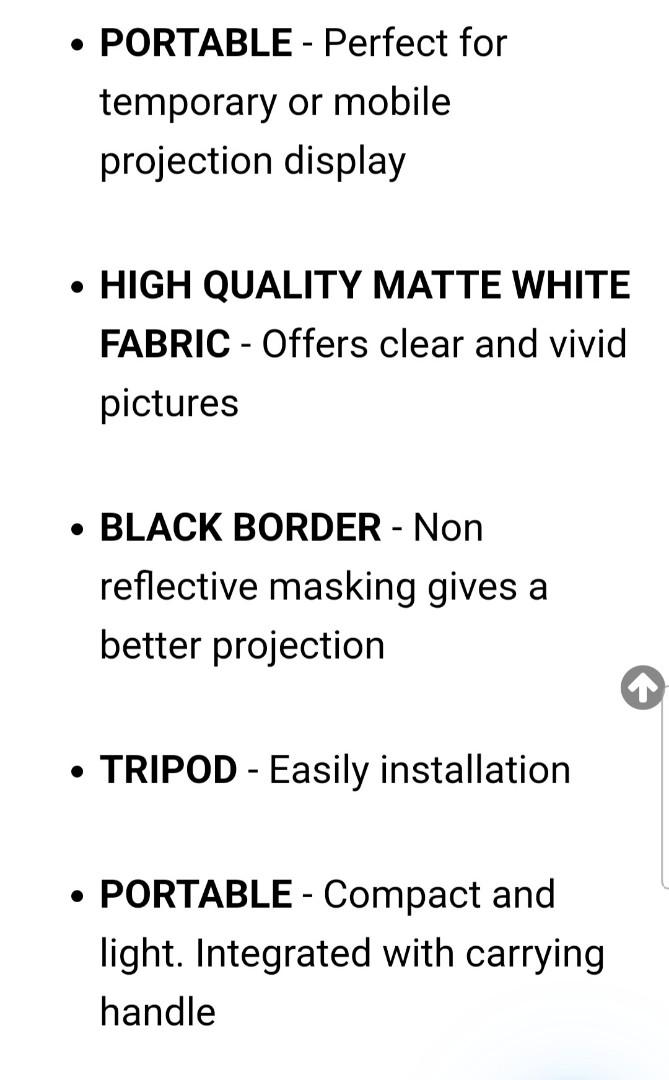 Tripod Projection Screen 96 inch, TV & Home Appliances, TV ...