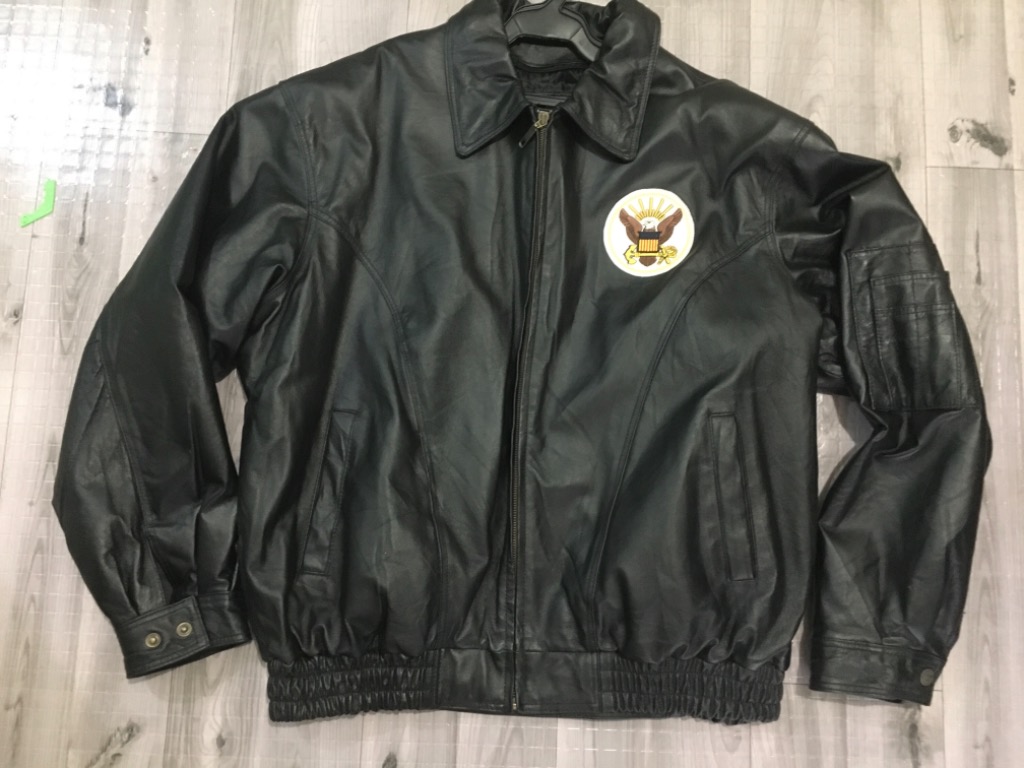 US NAVY JACKET LEATHER, Men's Fashion, Coats, Jackets and Outerwear on ...