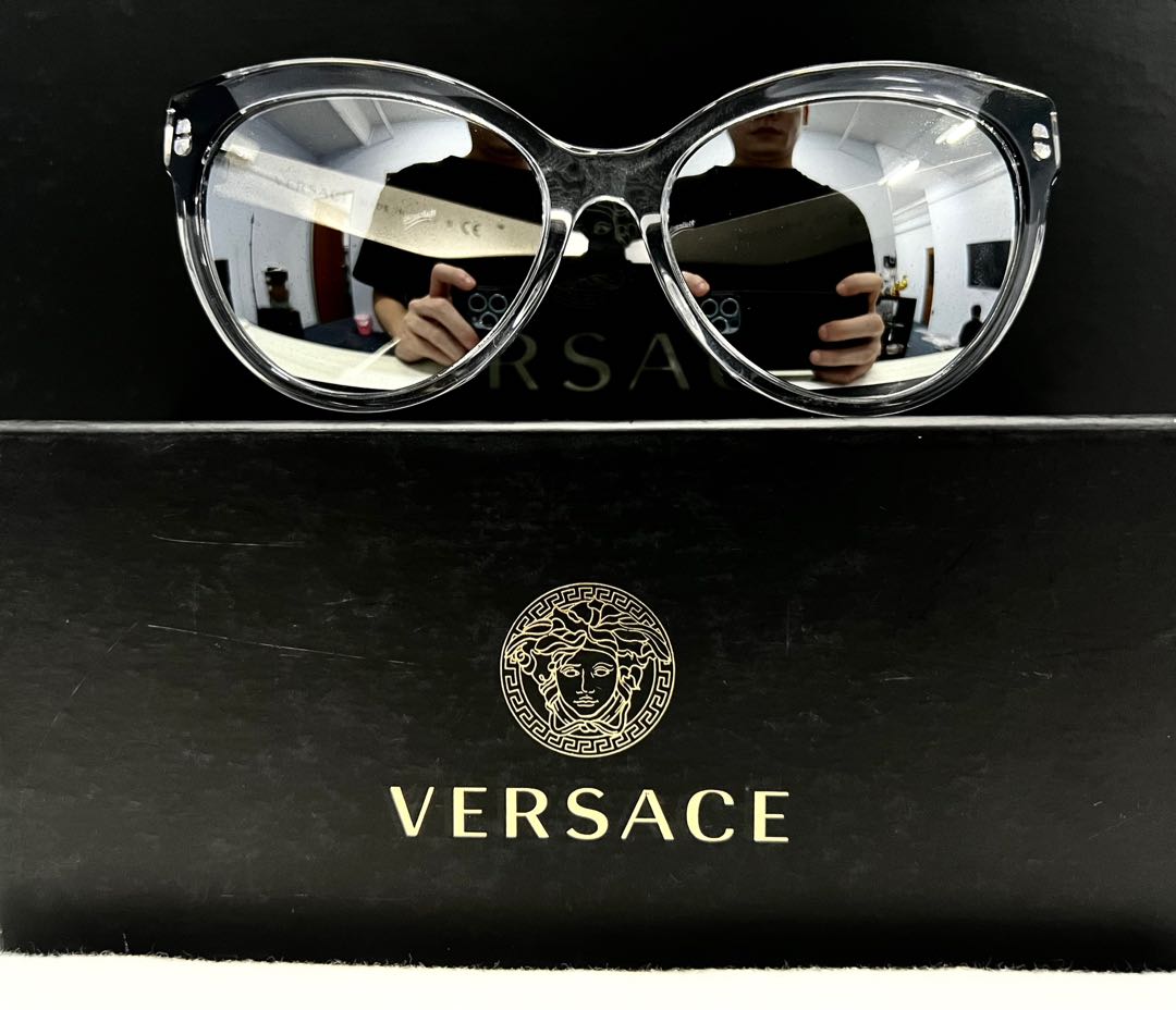 [VERSACE] Transparent Medusa Sunglasses, Men's Fashion, Watches ...