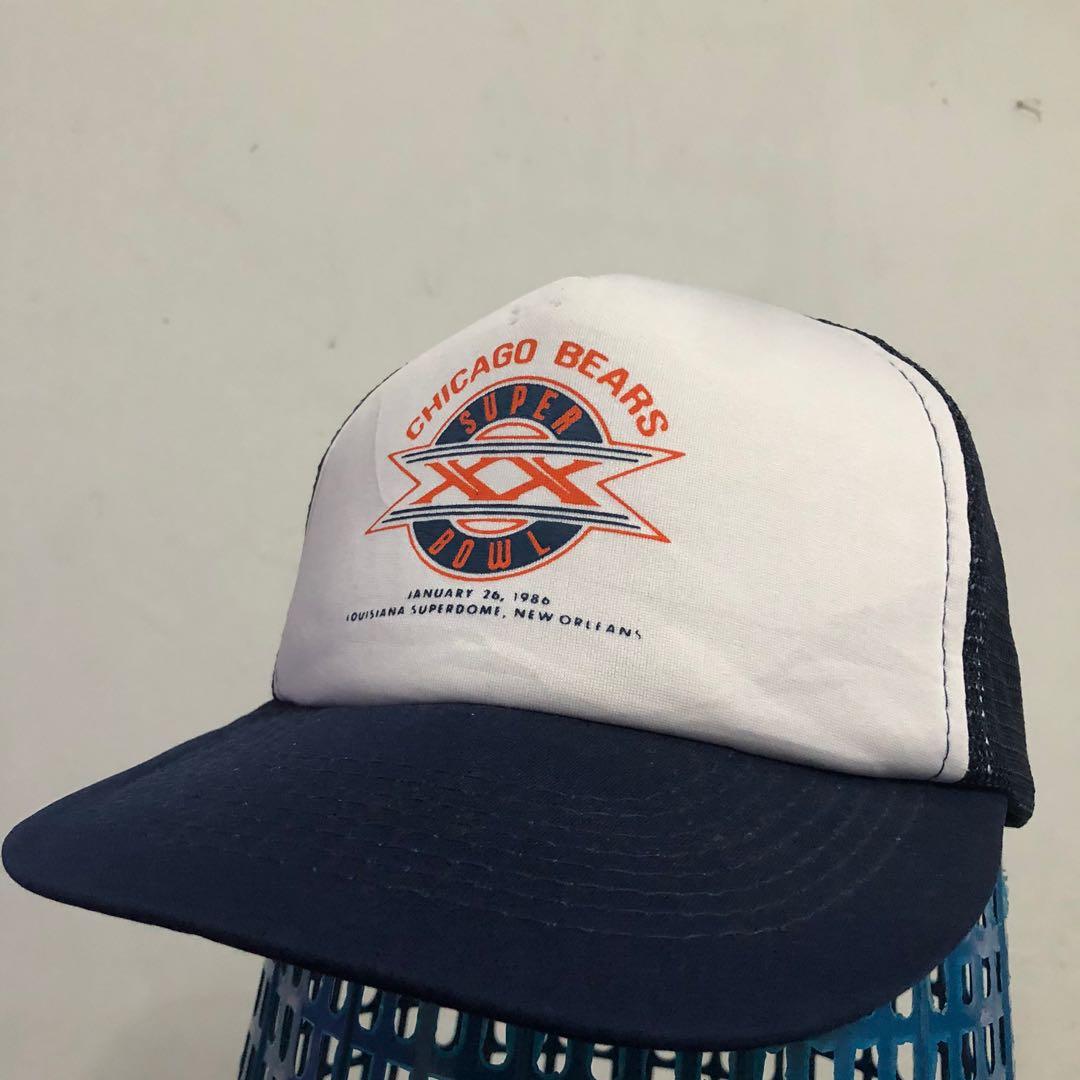 Vintage Chicago Bears Super Bowl 1986 Trucker Snapback Cap, Men's ...