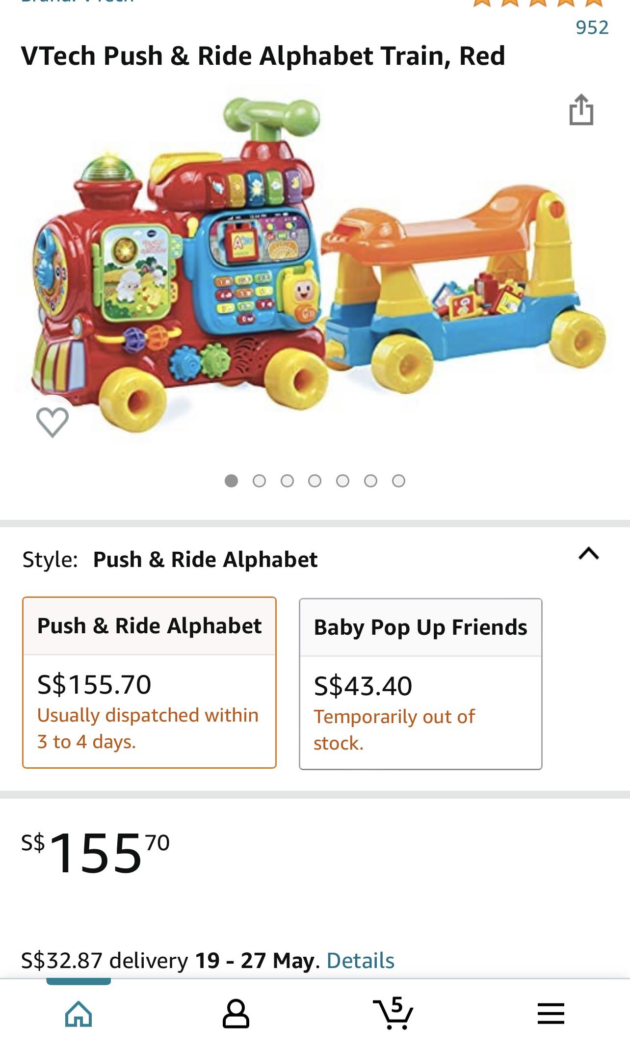 VTech Push & Ride Alphabet Train, Hobbies & Toys, Toys & Games on Carousell
