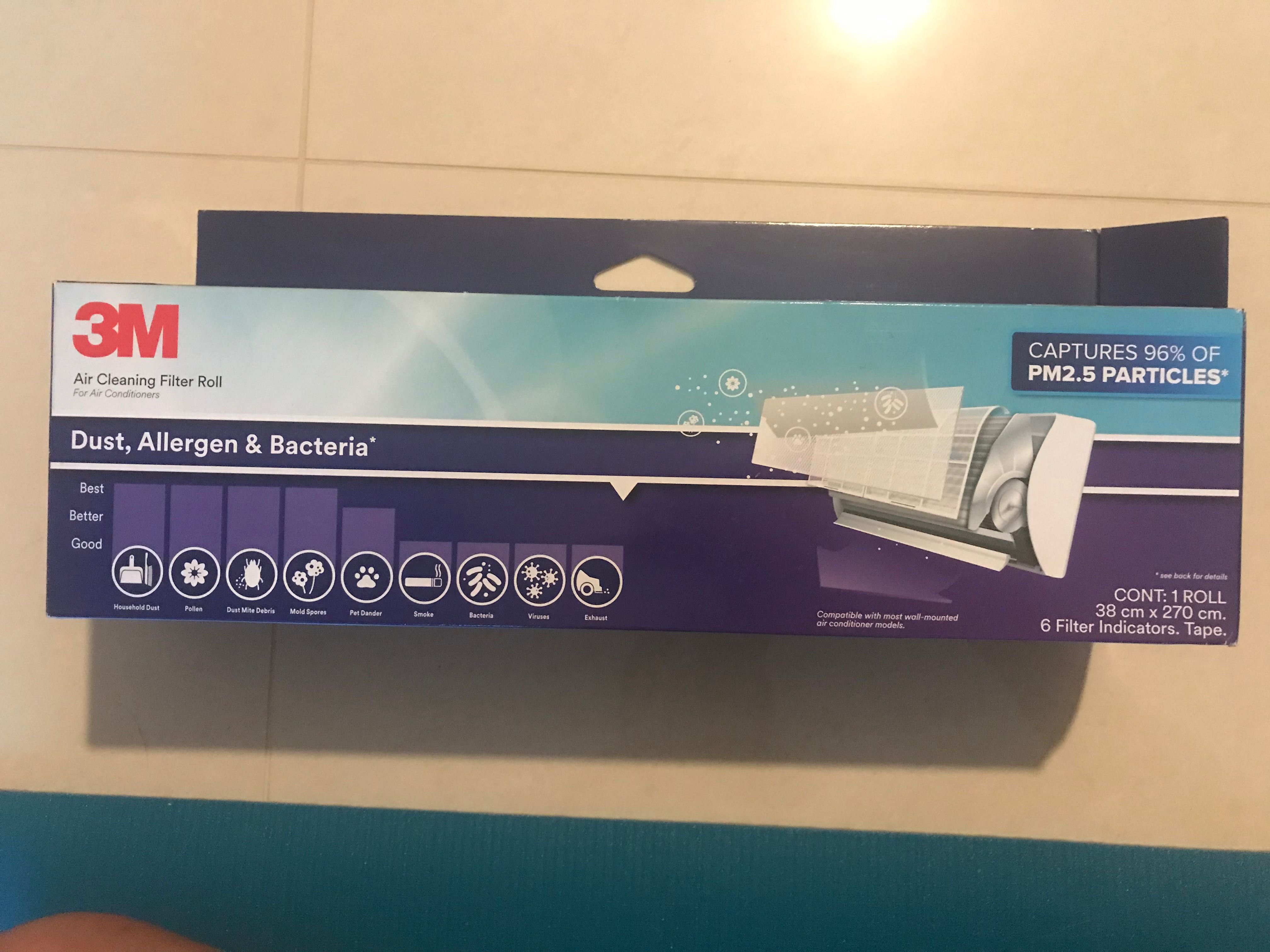 3M Air Cleaning Filter Roll, Furniture & Home Living, Home Improvement ...