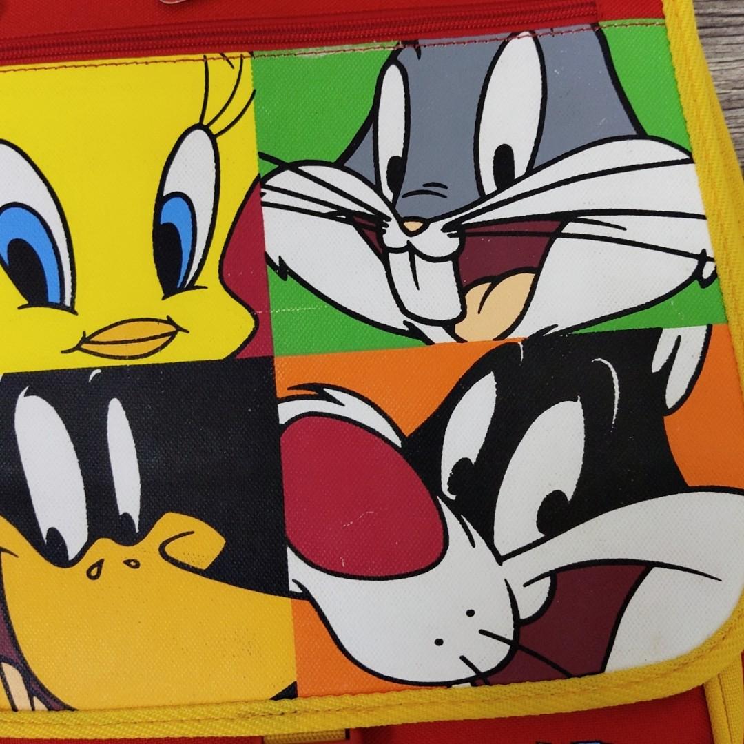早期 絕版 華納 LOONEY TUNES 樂一通 兔巴哥 傻大貓 崔弟 書包, 她的時尚, 包包、錢包, 皮夾、卡片套在旋轉拍賣