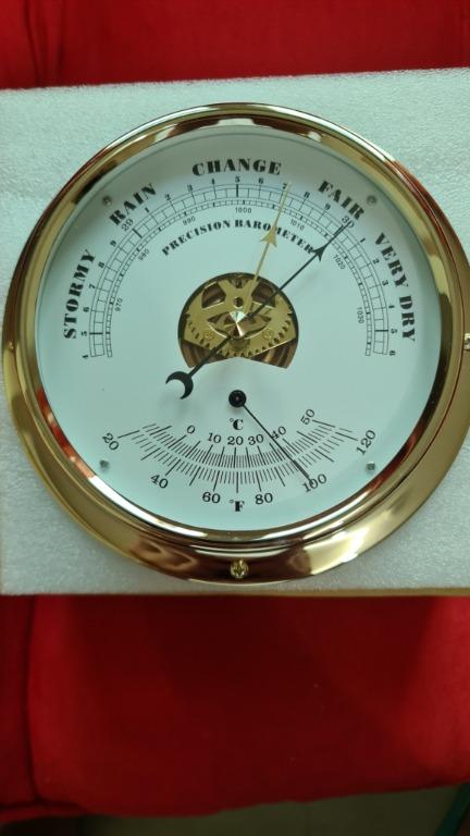 Aneroid Barometer, Precision Aneroid Barometer with Thermometer, GL 198 ...
