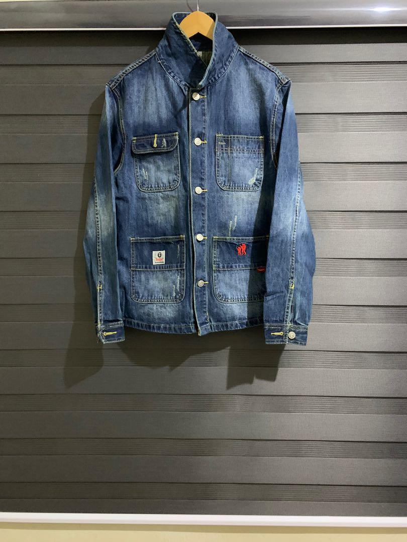 Bape Denim Jacket, Men's Fashion, Coats, Jackets and Outerwear on Carousell