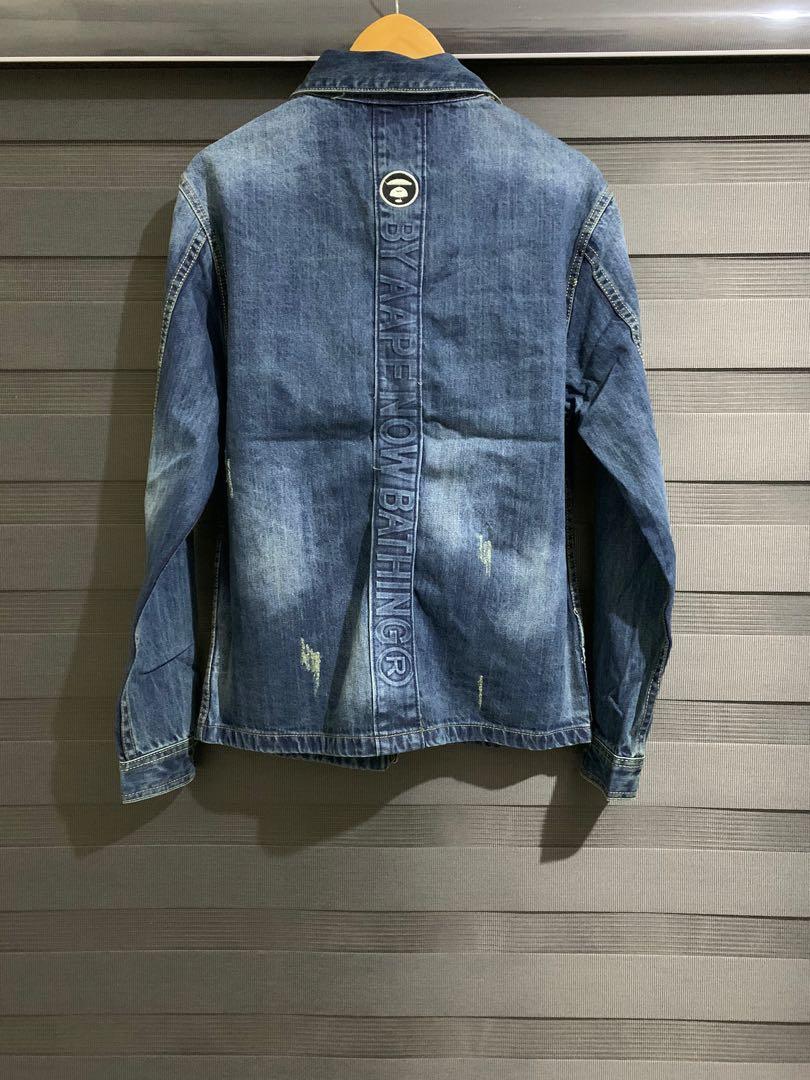 Bape Denim Jacket, Men's Fashion, Coats, Jackets and Outerwear on Carousell