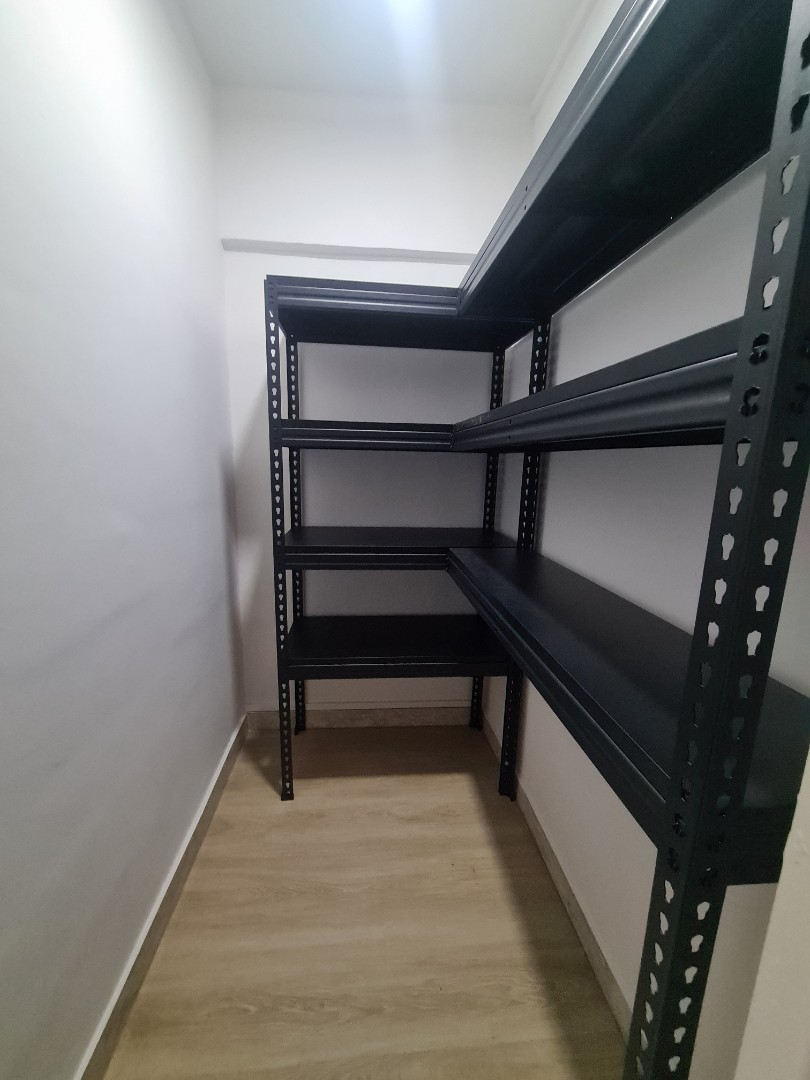 Black metal rack / storage shelves / boltless rack / shelves / racking ...