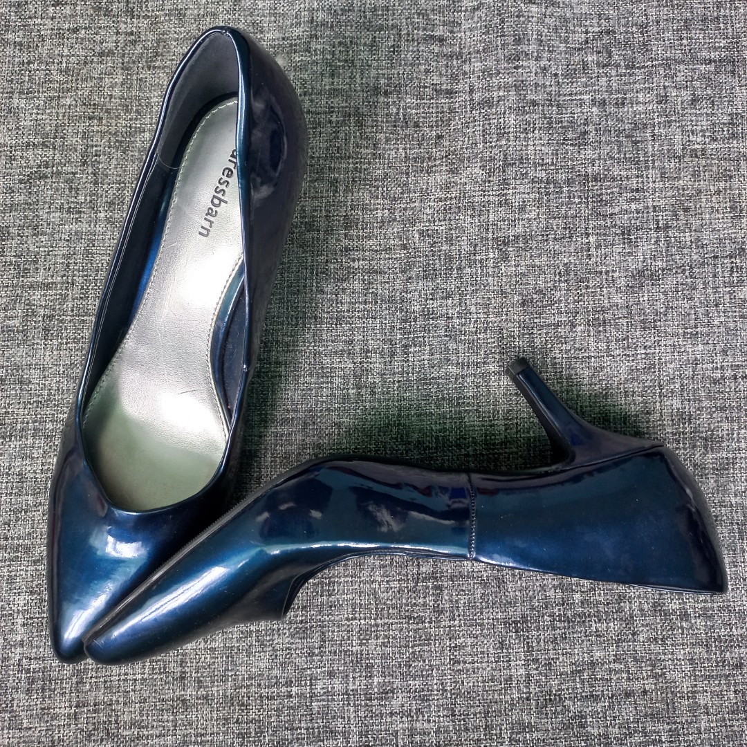 Brand new formal metallic blue heels, Women's Fashion, Footwear, Heels ...