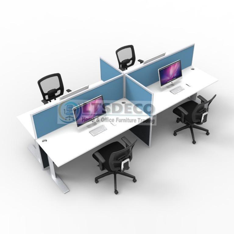 CALL CENTER TYPE MODULAR TABLE WITH CROSS TOP DIVIDER OFFICE PARTITIONS ...