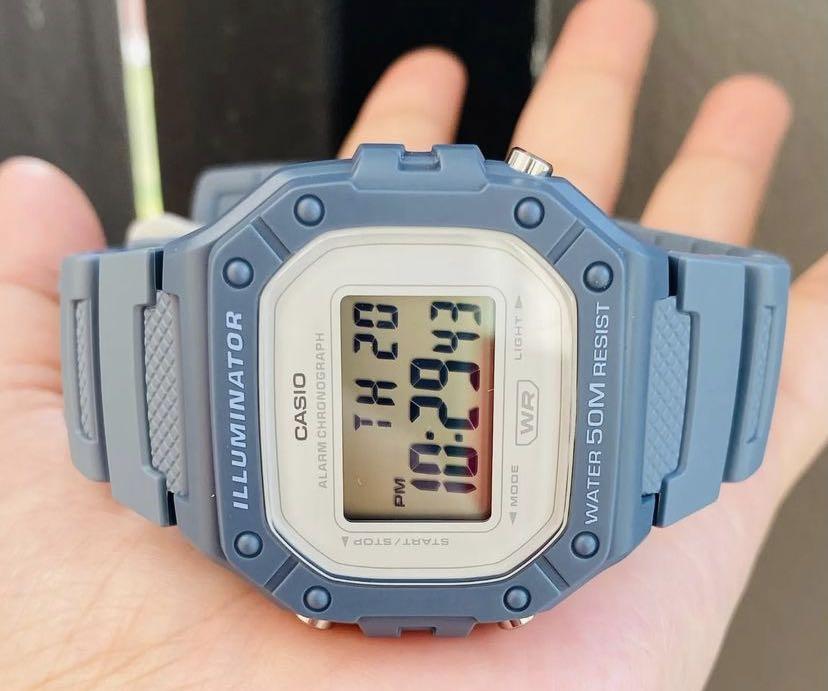 Casio Illuminator W-218HC-2A Digital Quartz W218HC-2A Denim Blue W218 ...