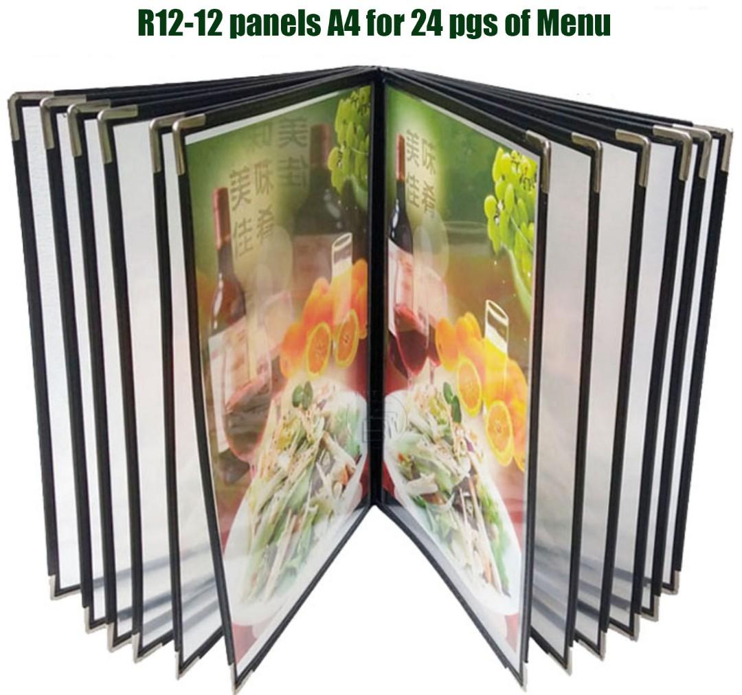 A4 Menu Covers**12 Panels for 24 pages A4 Clear Menu Cover**Singapore ...