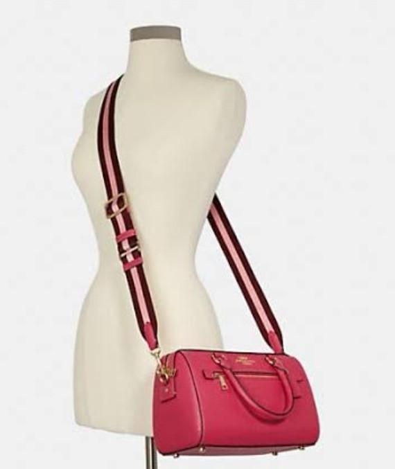 Coach Rowan Satchel Bold Pink with Guitar Strap, Luxury, Bags & Wallets ...