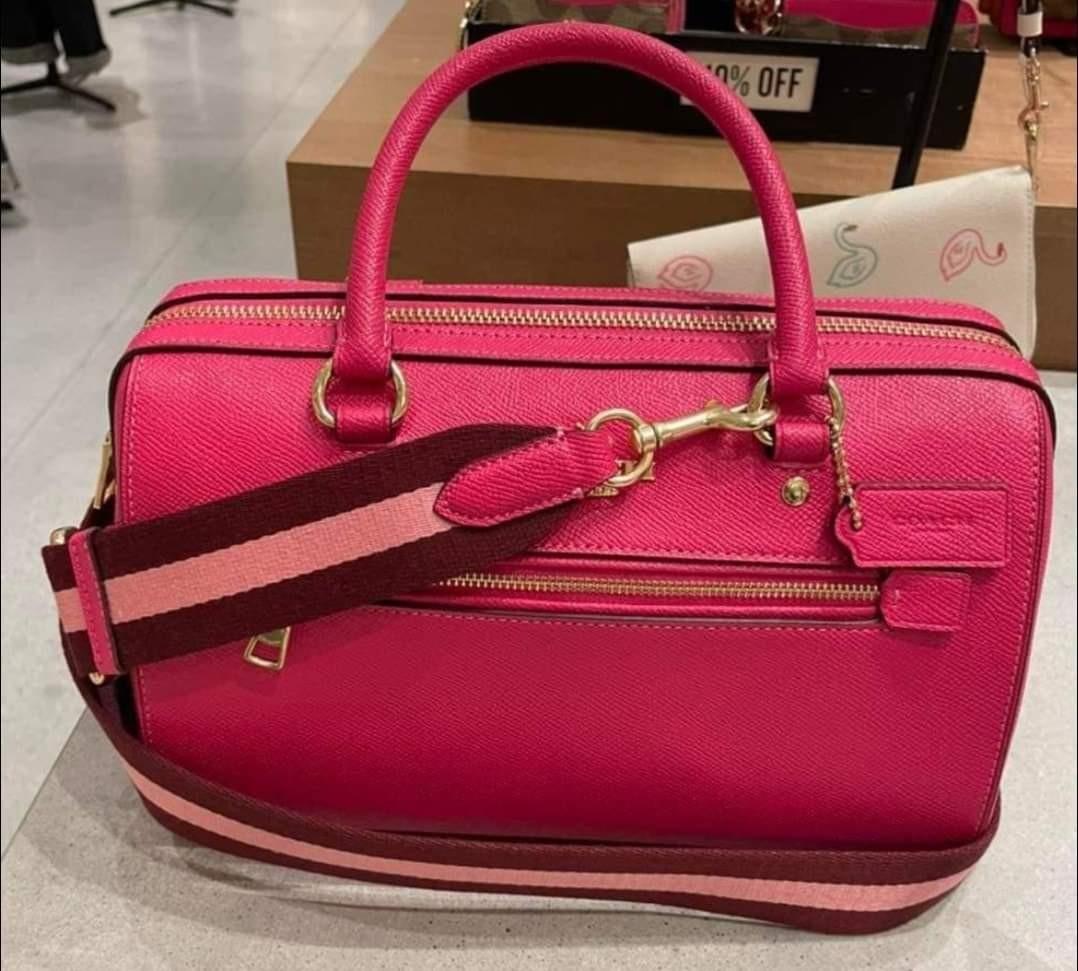 Coach Rowan Satchel Bold Pink with Guitar Strap, Luxury, Bags & Wallets ...