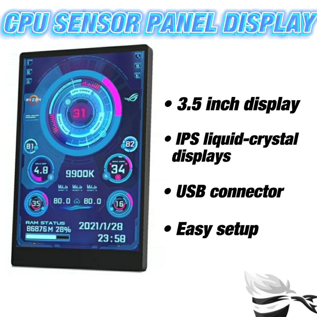 CPU Monitoring Smart Screen IPS Sensor Panel, Computers & Tech, Parts ...