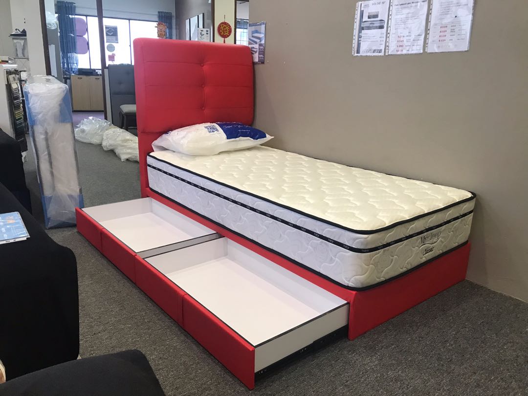 Divan bed +,2 drawers + 10” Orthopedic spring mattress/Single size ...