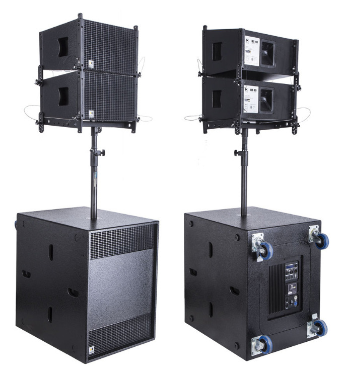 2x DX-PRO DT-10 (350W) + 1x DT-18SUB (1000W) Line Array Speaker System ...