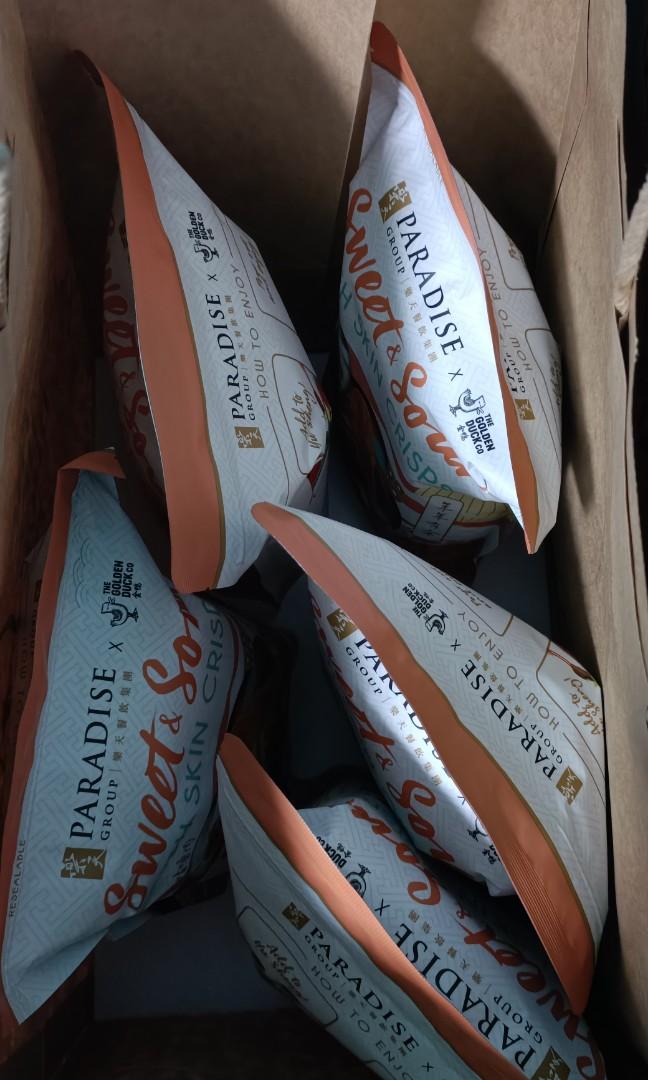 (1 set 5 Packets) Fish Skin Crisps: Sweet & Sour (Golden Duck), Food ...