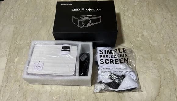 [Free Delivery] TOPVISION LED Projector T6 No hdmi cable But got ...