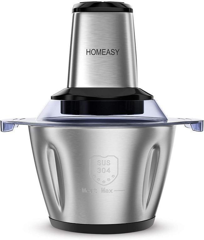 Homeasy Meat Grinder, Food Processor 2L Stainless Steel Food Chopper for Meat, Vegetables ...